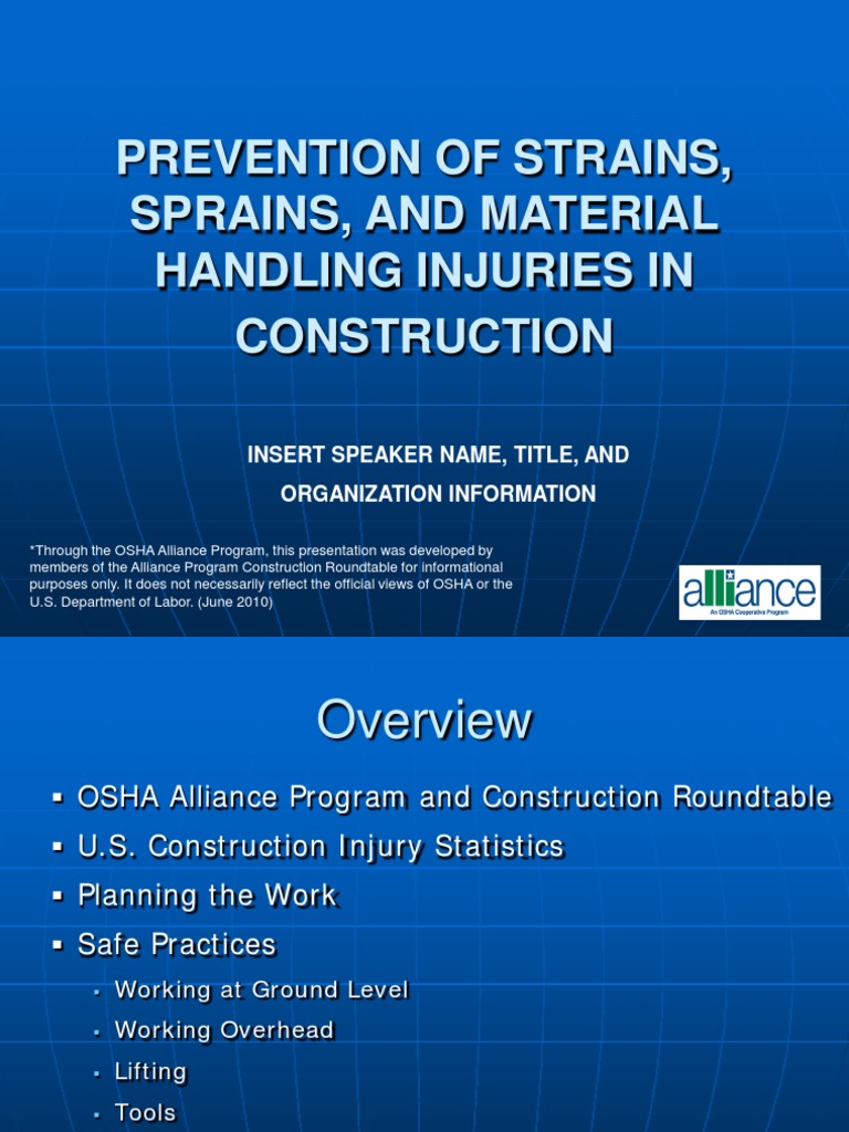 Construction Strains Sprains | PDF | Hand | Occupational Safety And ...