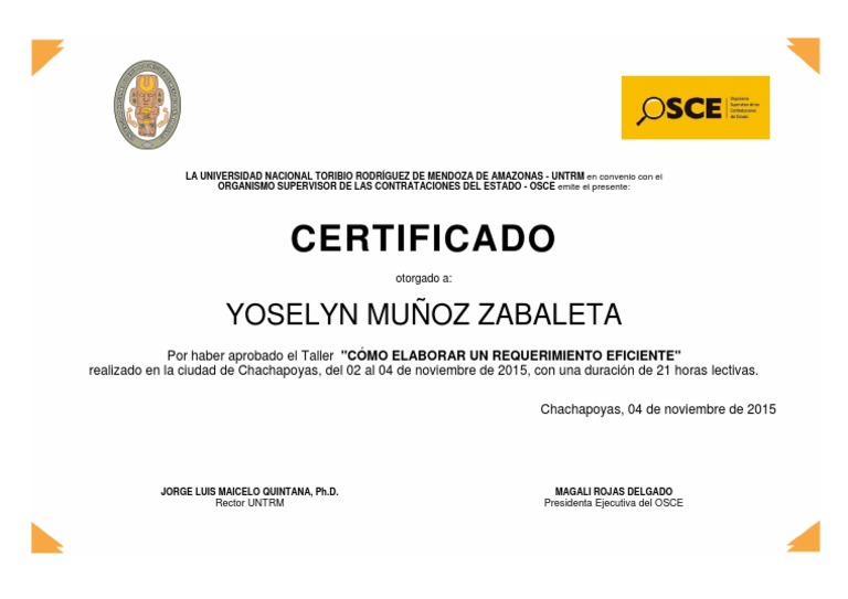 Certificado Osce | PDF