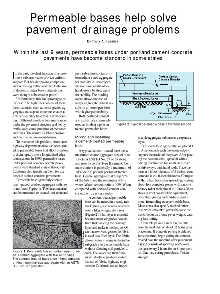 Permeable Bases Help Solve Pavement Drainage Problems | PDF | Road ...