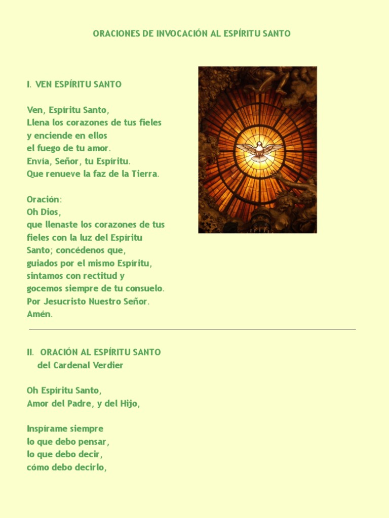 Oraciones Al Espíritu Santo Pdf Espíritu Santo María Madre De Jesús