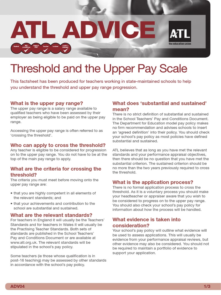 Adv4 Threshold and Upper Pay Scale | PDF | Performance Appraisal | Real ...