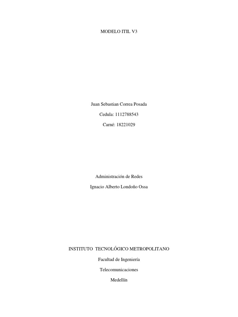 Modelo ITIL V3 | PDF | Itil | Diseño