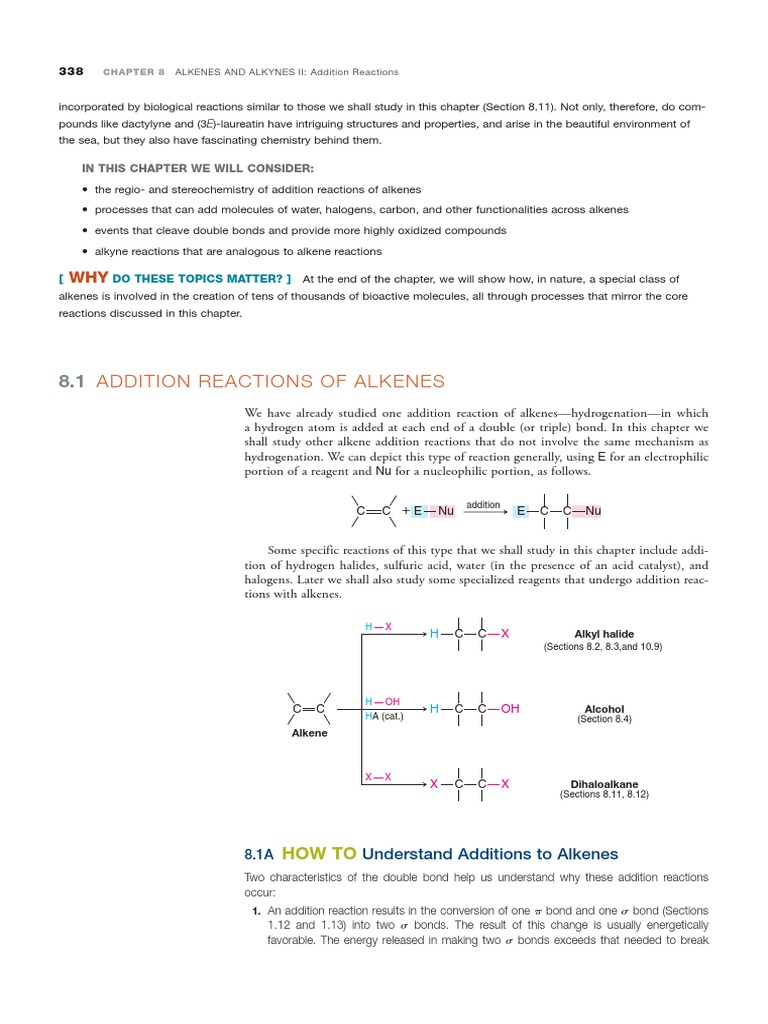 Electrophilic Addition Reactions of Alkenes | PDF | Alkene | Chemical ...