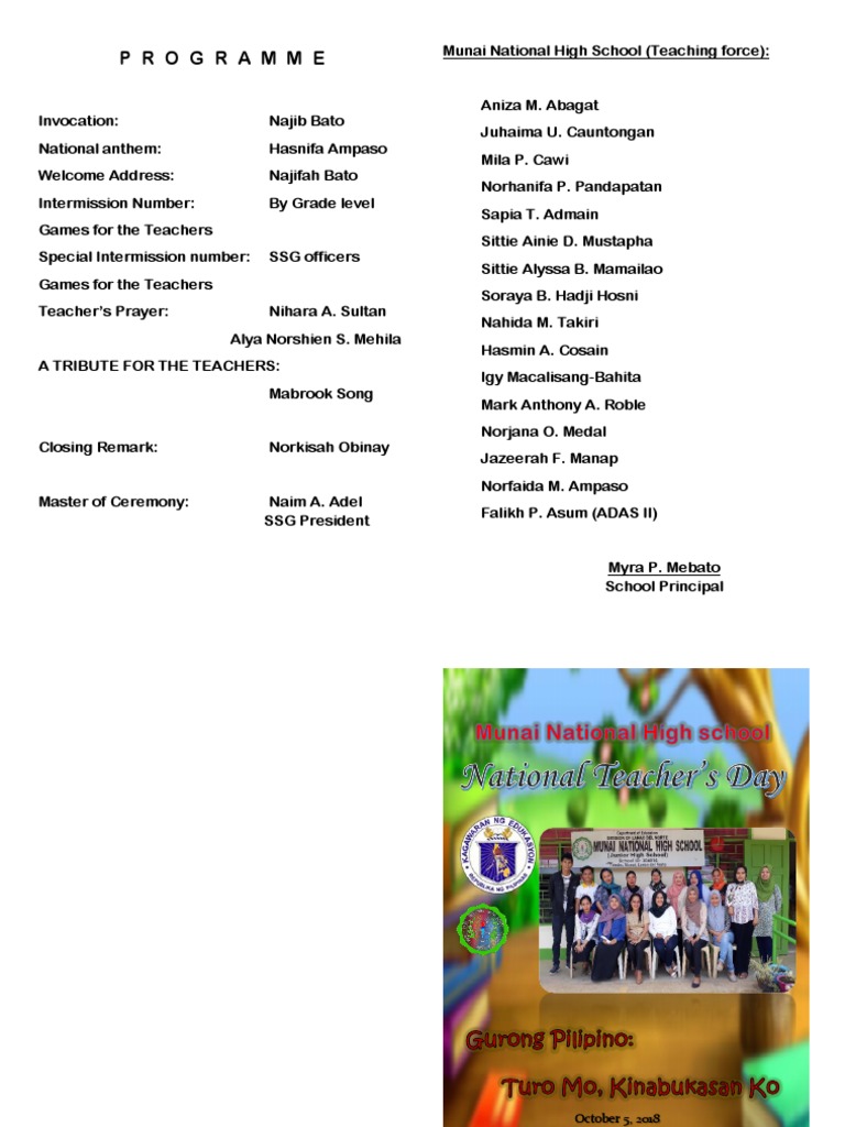 Teachers Day Program | PDF