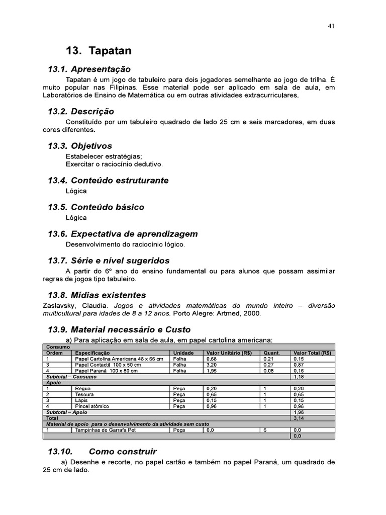 Prática Tapatan | PDF
