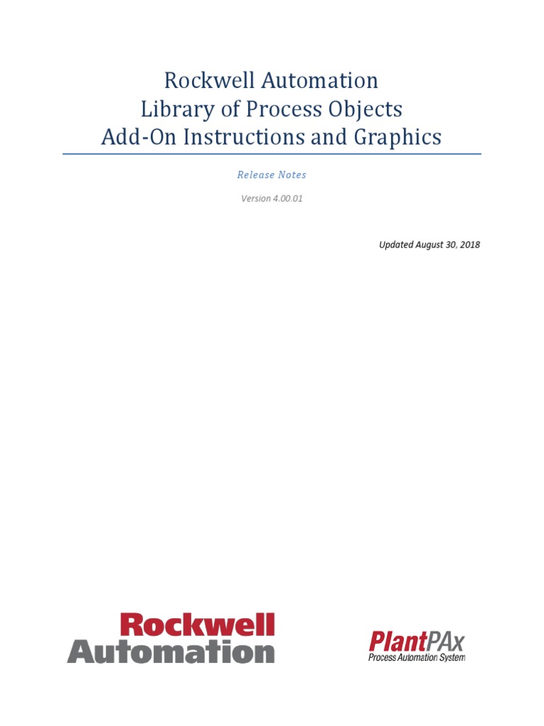 Rockwell Automation Library of Process Objects 4.0-01 Release Notes ...