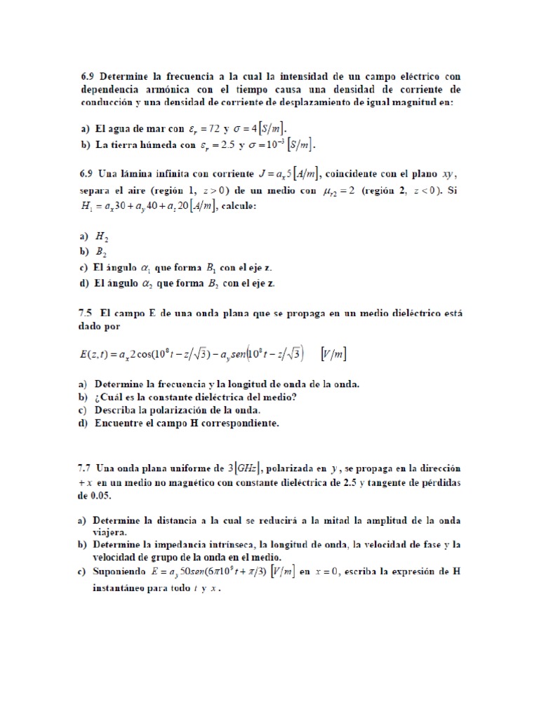 Propagación - Ejercicios Sin Resolver | PDF