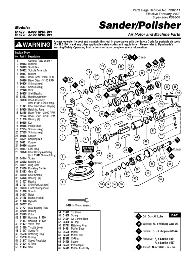Dynabrade Sander Polisher Operating Instructions | PDF | Bearing ...