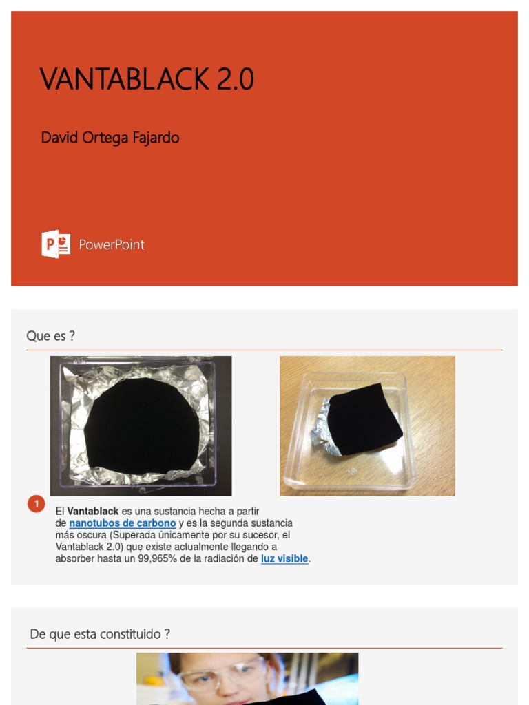 Vantablack 2.0: Composición y Aplicaciones | PDF | Ciencias fisicas ...
