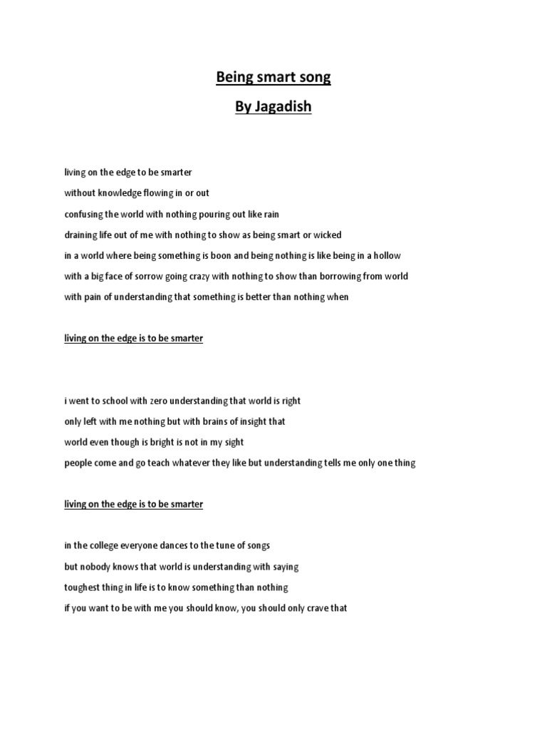 Being Smart Song | PDF