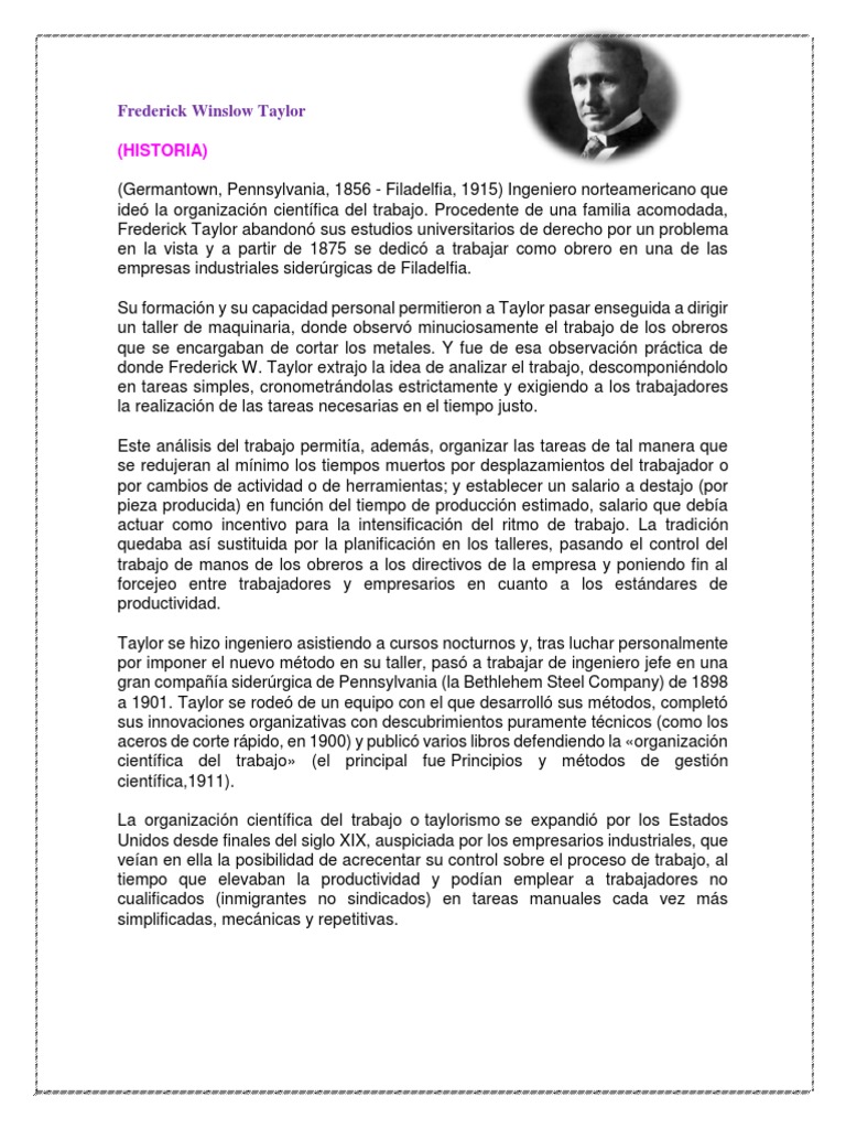 Frederick Winslow Taylor | PDF | Epistemología | Science