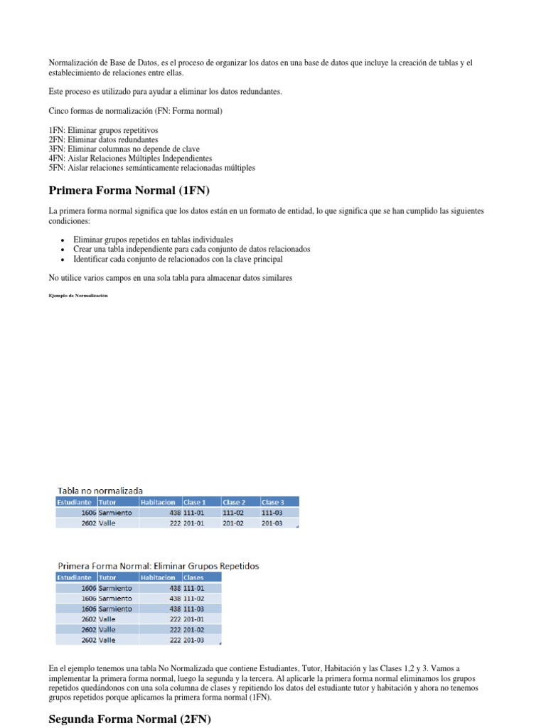 Normalización de Base de Datos | PDF | Gestión de la información | Datos