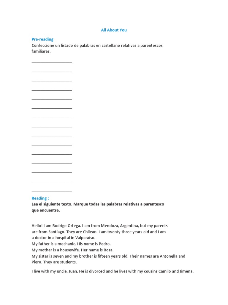 Family Relationships in Spanish | PDF | Foreign Language Studies