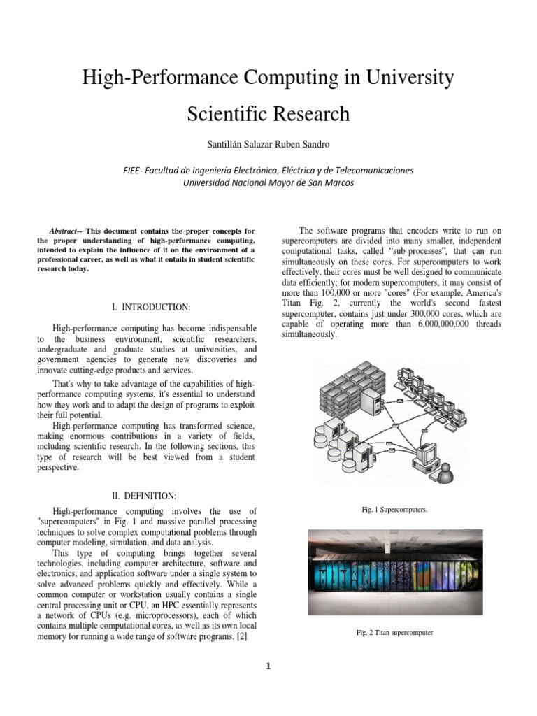 High-Performance Computing in University Scientific Research | PDF | Supercomputer | Central ...