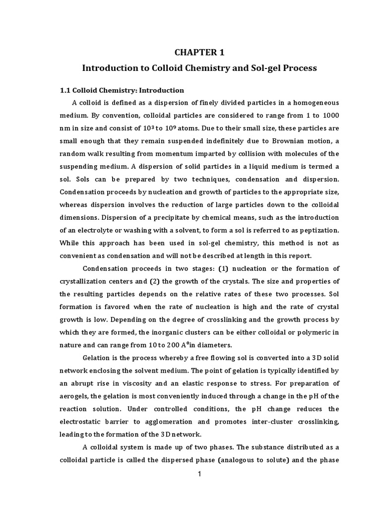 06 Introduction To Colloid Chemistry and Sol-Gel Process | PDF ...