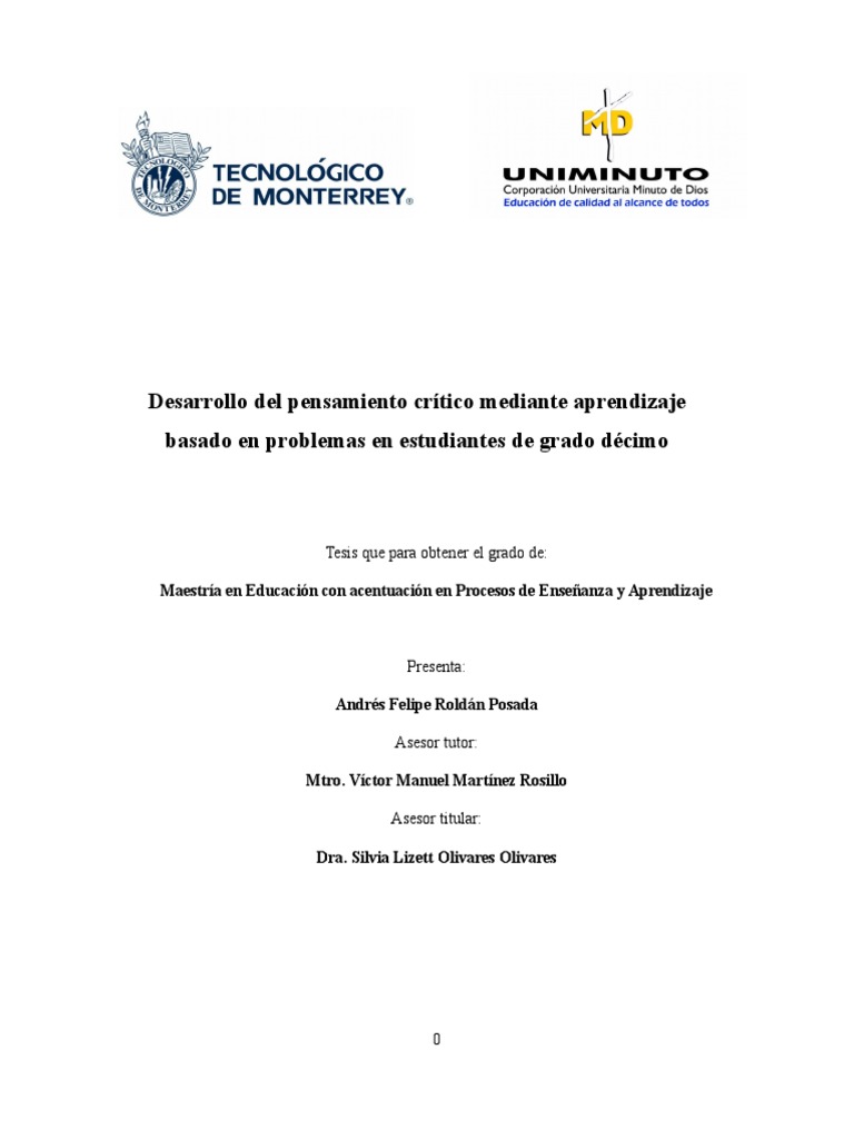 Andres FElipe Roldan | PDF | Pensamiento crítico | Aprendizaje