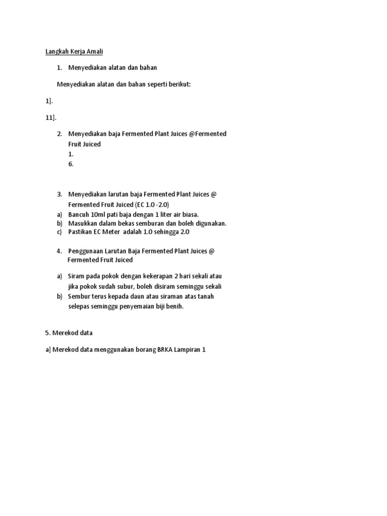 Langkah Kerja Amali | PDF