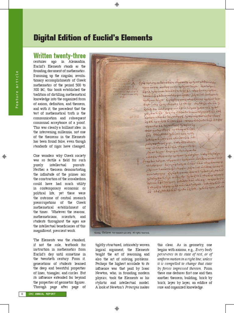 Digital Edition of Euclid's Elements: Written Twenty-Three | PDF ...