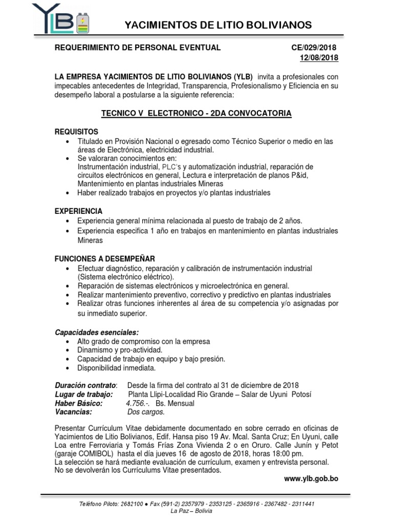 2 Ylb Ce0292018 | PDF | Bolivia