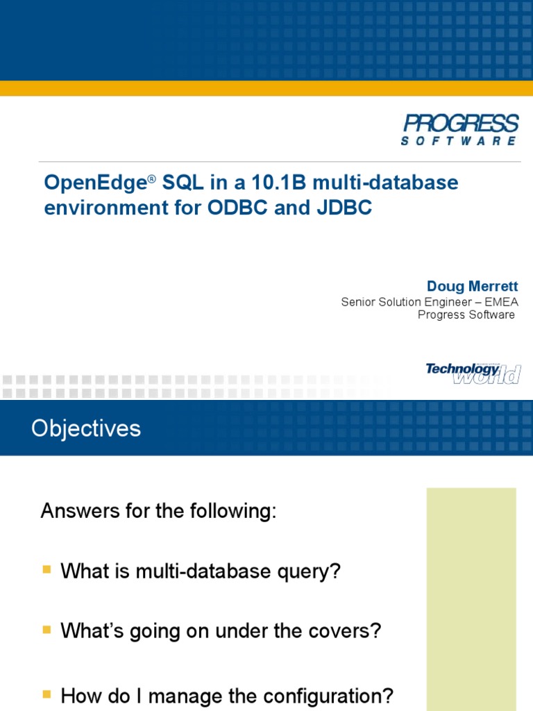 Openedge SQL in A 10.1B Multi-Database Environment For Odbc and JDBC ...