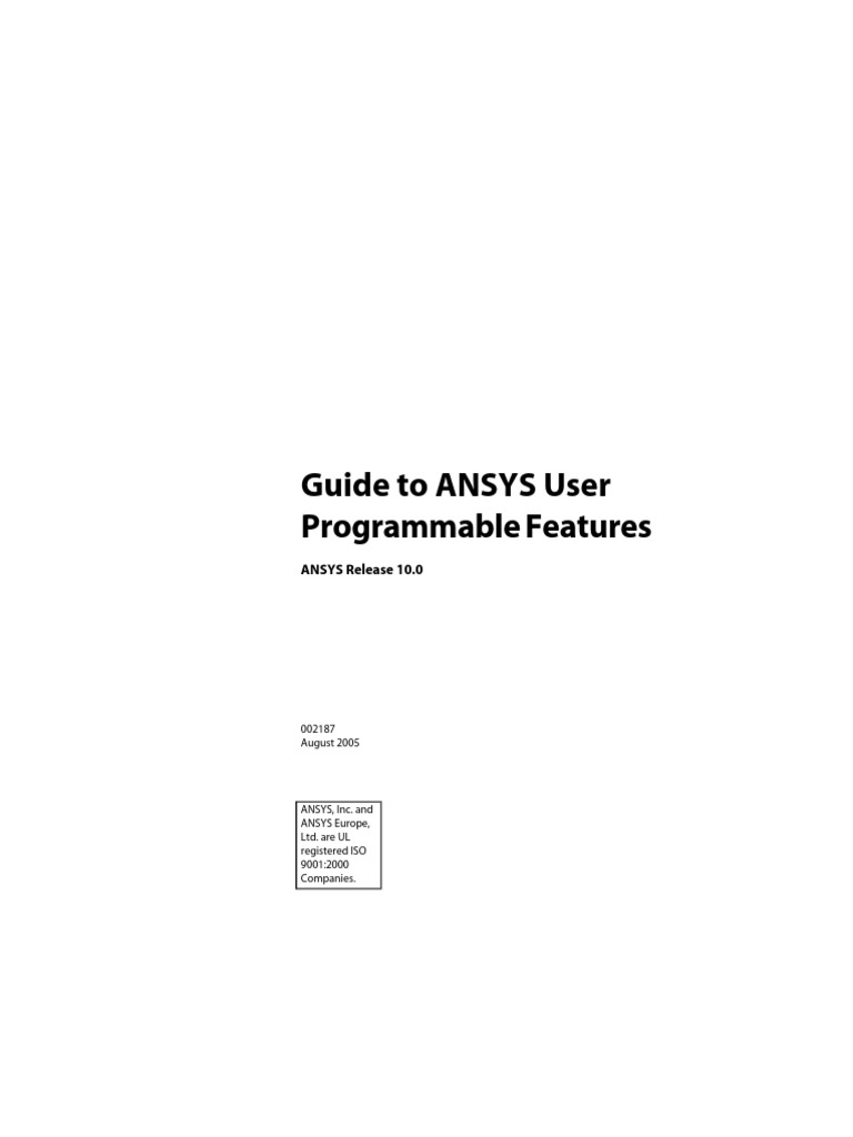 Ansys Prog Features Pdf Pdf Subroutine Parameter Computer Programming