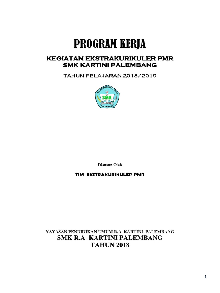 Proker PMR SMK Kartini Palembang 2018 | PDF | Bisnis
