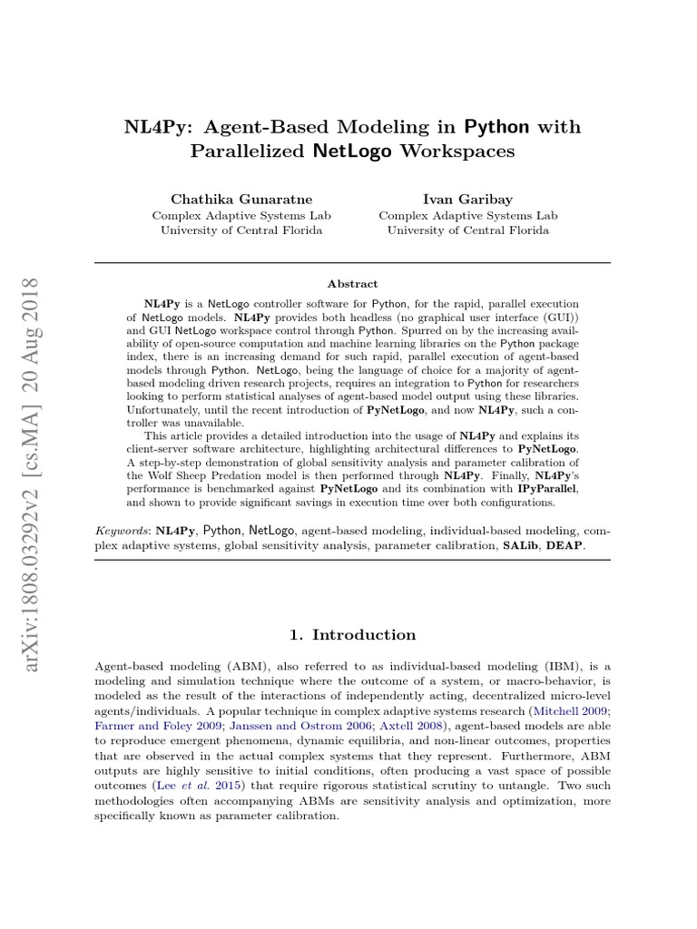 Agent Based Modeling Using Phyton | Download Free PDF | Agent Based ...