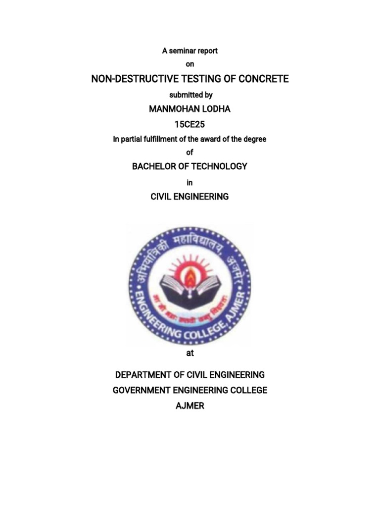 Seminar Report On Non Destructive Technique Monu | PDF | Nondestructive ...
