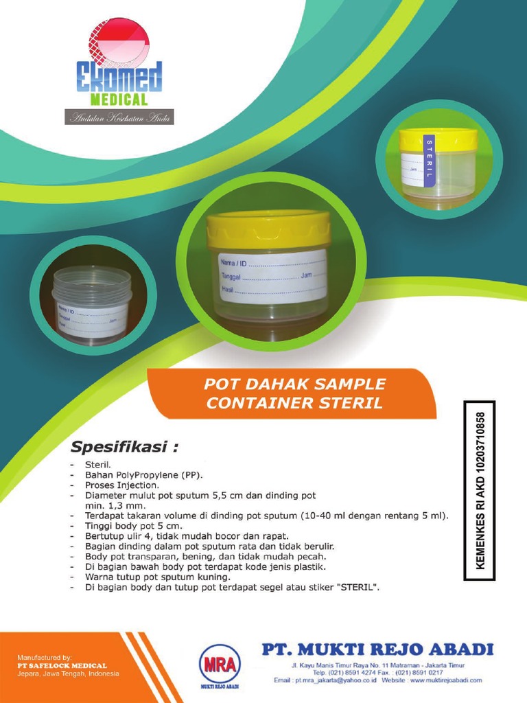 Brosur Pot Dahak Sample Container Steril | PDF