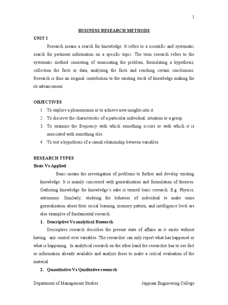 Business Research Methods Notes | PDF | Experiment | Hypothesis