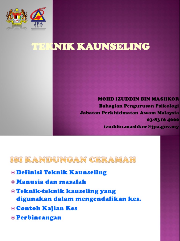 Teknik Kaunseling | PDF