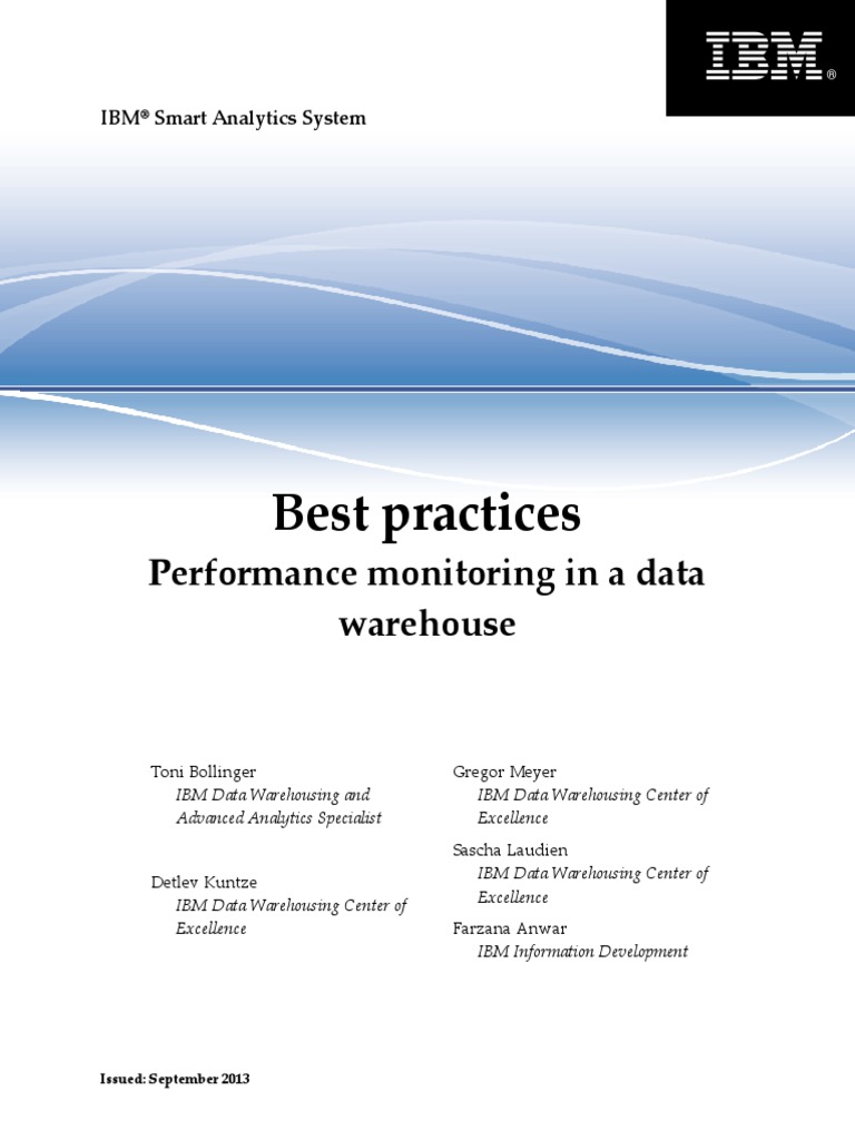 Best Practices: Performance Monitoring in A Data Warehouse | PDF | Ibm Db2 | Central Processing Unit