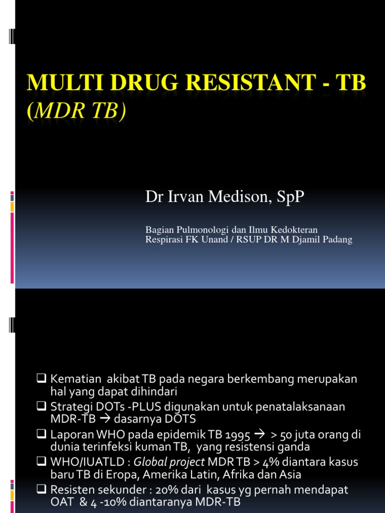 Multi Drug Resistant TB (MDR TB) | PDF