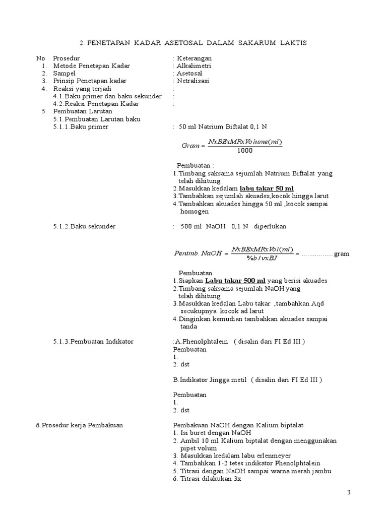 Titrasi Acetosal | PDF