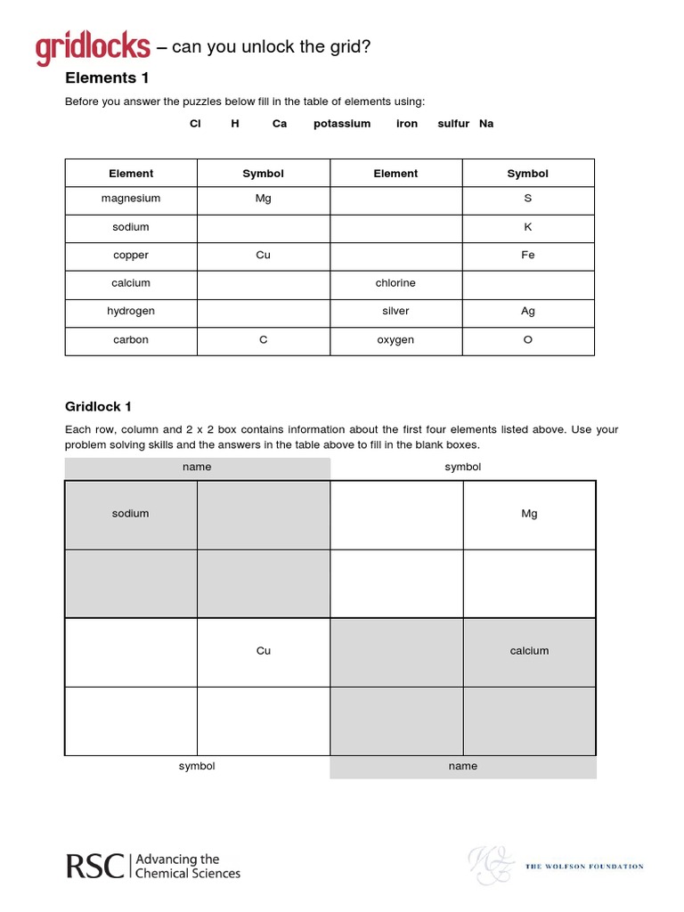 Gridlocks - Can You Unlock The Grid?: Elements 1 | PDF