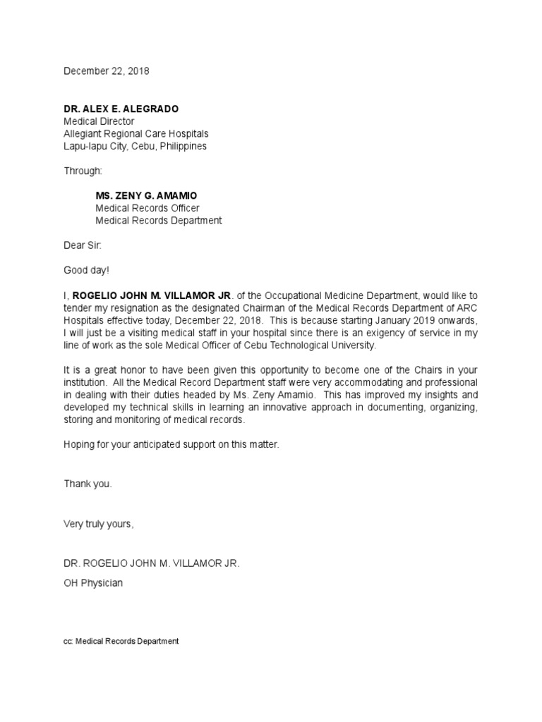 Chair Resignation Letter Villamor | PDF