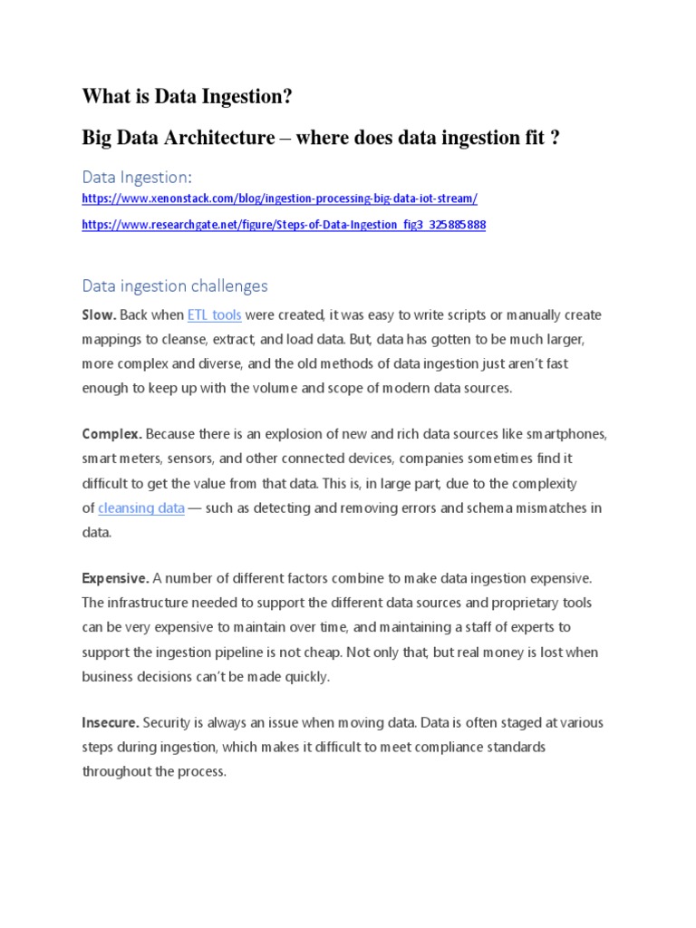 What Is Data Ingestion? Big Data Architecture - Where Does Data ...