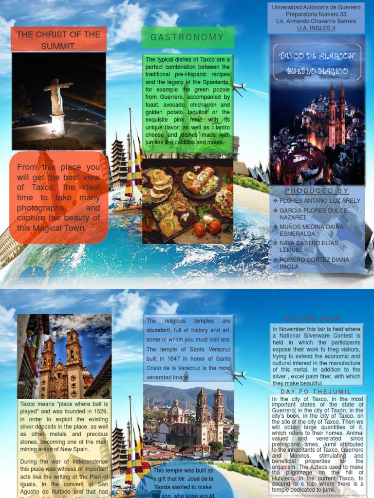 Triptico Ingles TAXCO | PDF | Mexico | Latin America