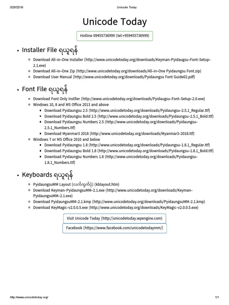 Pyidaungsu Download Links | PDF