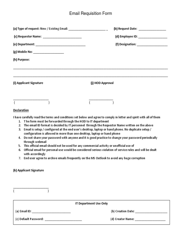 Email Requisition Form | PDF