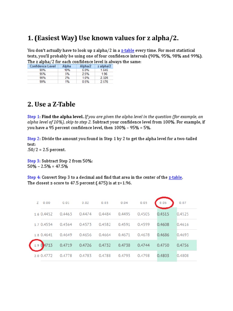 Z Table | PDF | Confidence Interval | Statistical Analysis