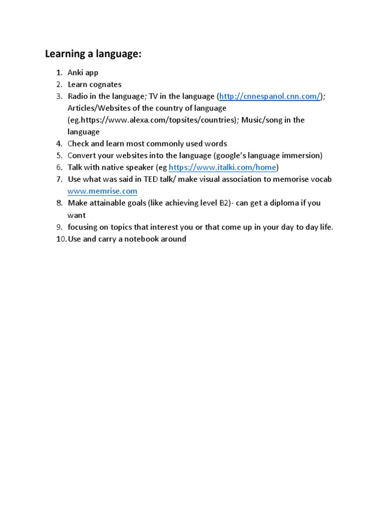Learning Languages | PDF