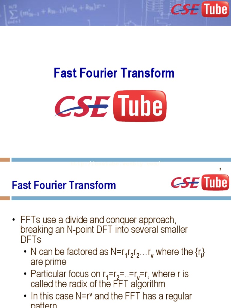 Dsp Fft Dit Dif Pdf Pdf Fast Fourier Transform Mathematics Of