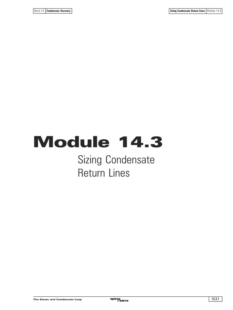 14.4.sizing Condensate Return Lines | PDF | Steam | Pump