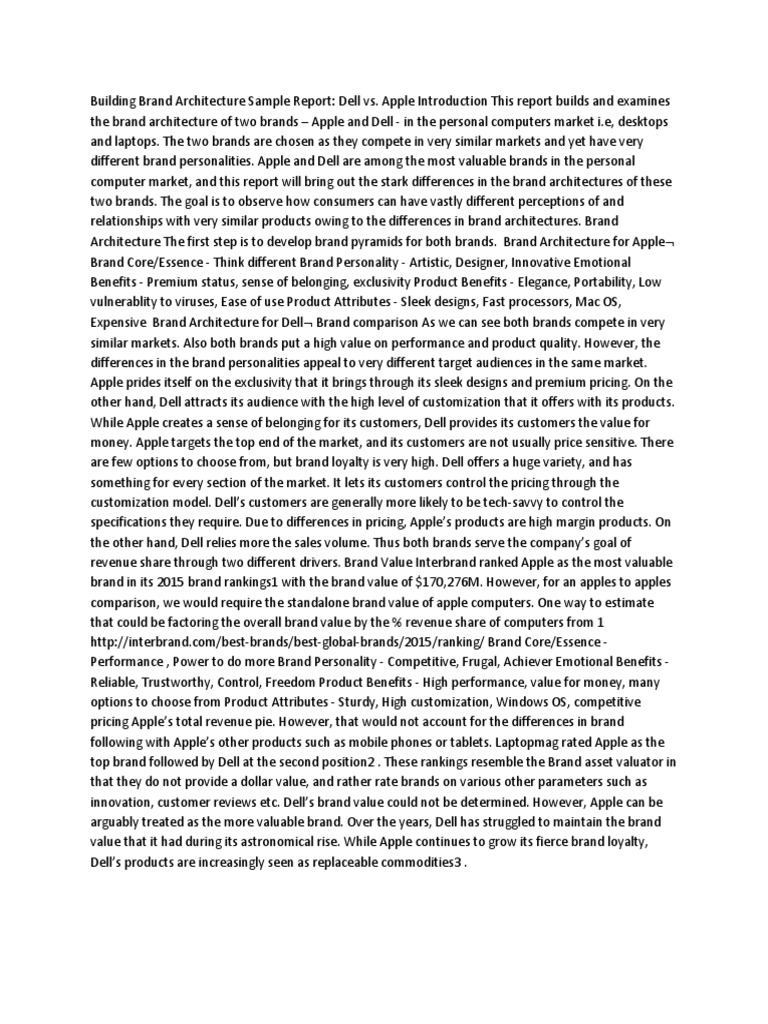 Building Brand Architecture Sample Report | PDF | Brand | Dell