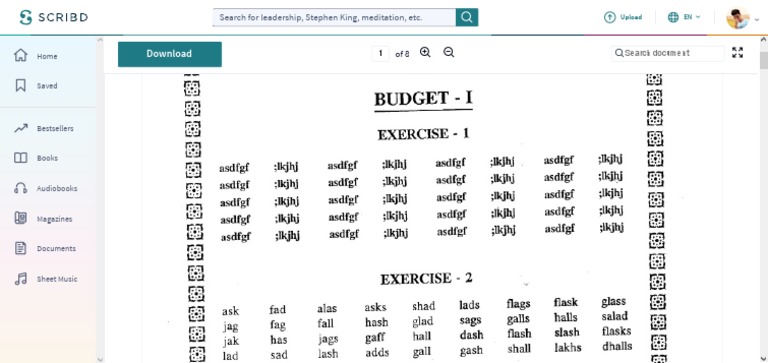 Typing Exercise | PDF
