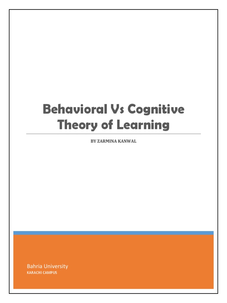 Behavioral Vs Cognitive Approach | PDF | Schema (Psychology) | Behaviorism