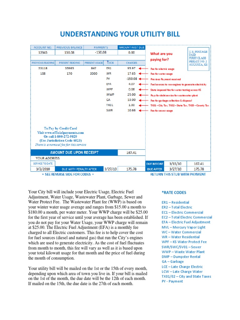 Understanding Your Utility Bill: What Are You Paying For? | PDF | Fee ...