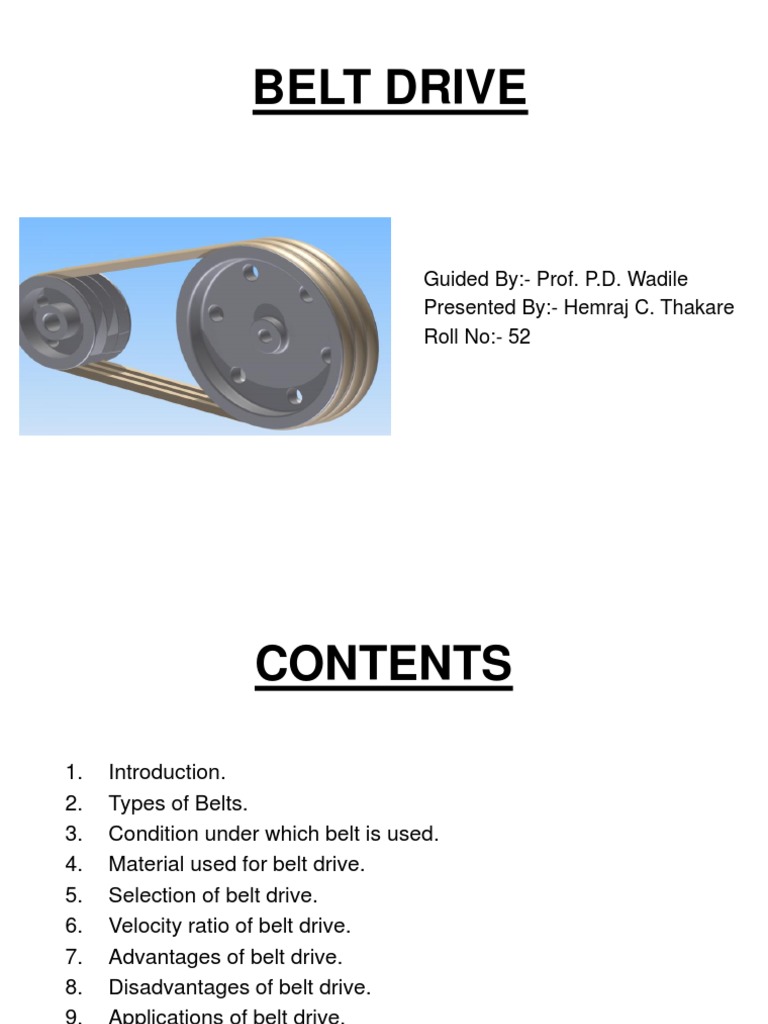 Belt Drive | PDF | Belt (Mechanical) | Mechanical Engineering