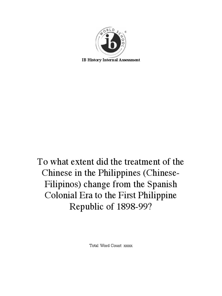 IB History IA Sample | PDF | Philippines | Historian
